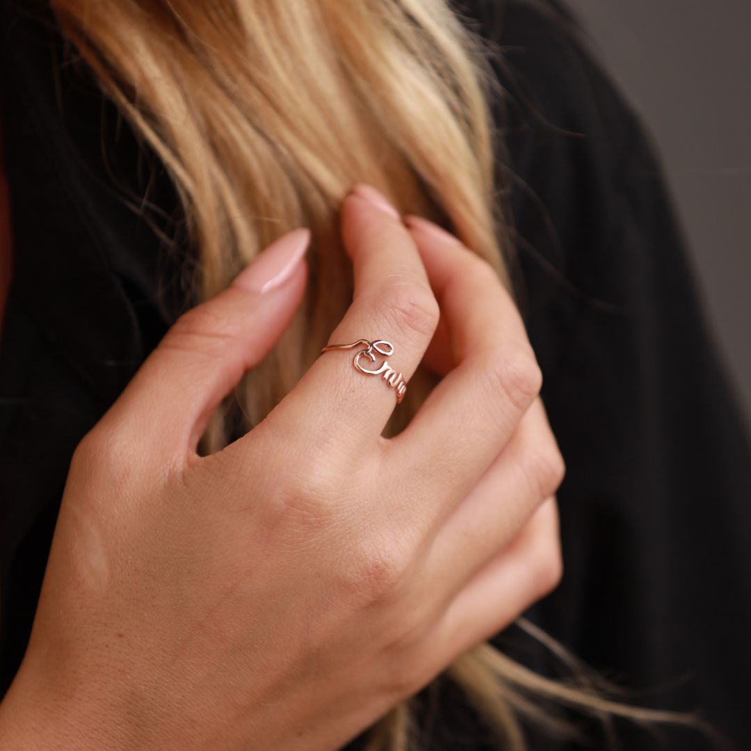 Custom Single Name Ring – Zumra Jewels
